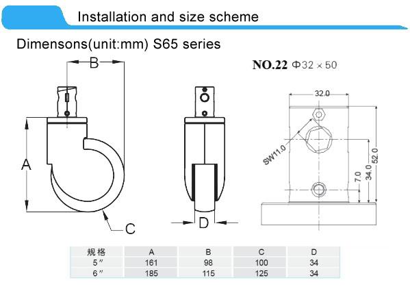 Lock Directional Brake Medical Device Threaded Stem Casters High ...