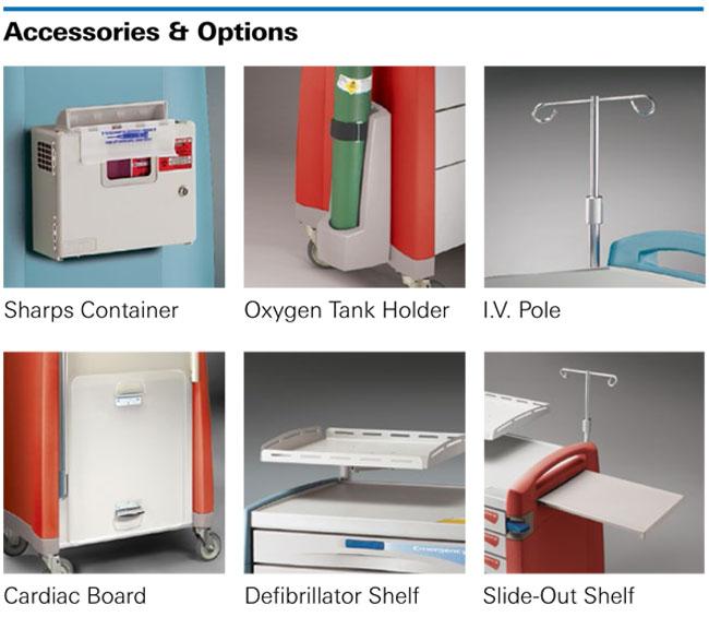 ABS Material Emergency Medical Trolleys With CPR Boards Fit Hospitals