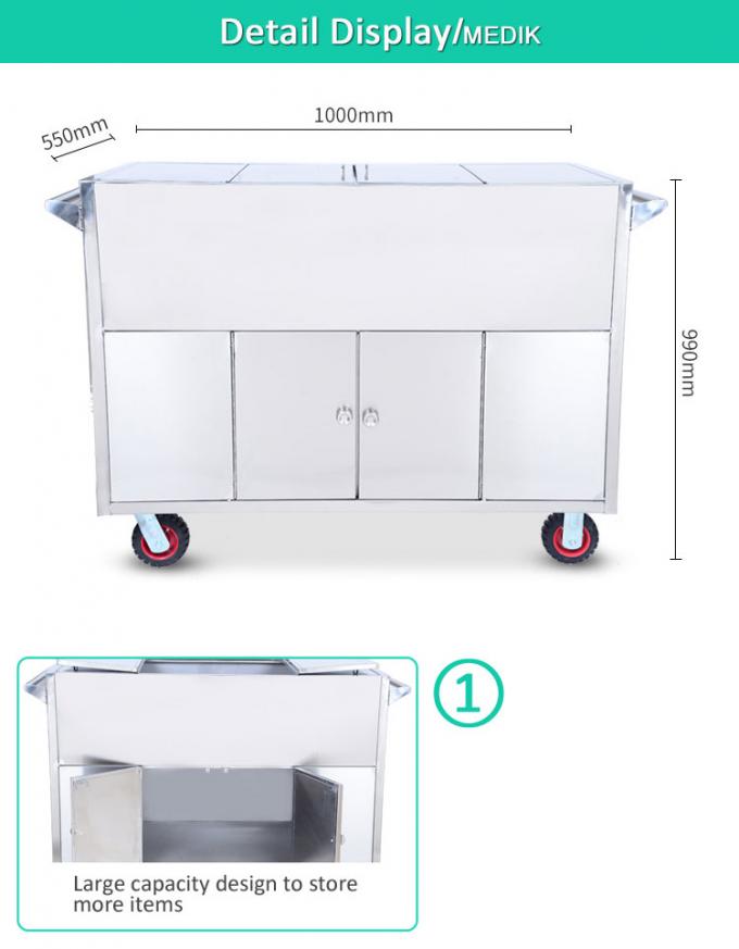 Medical Stainless Steel Sterile Services Transport Trolley For Hospital ...