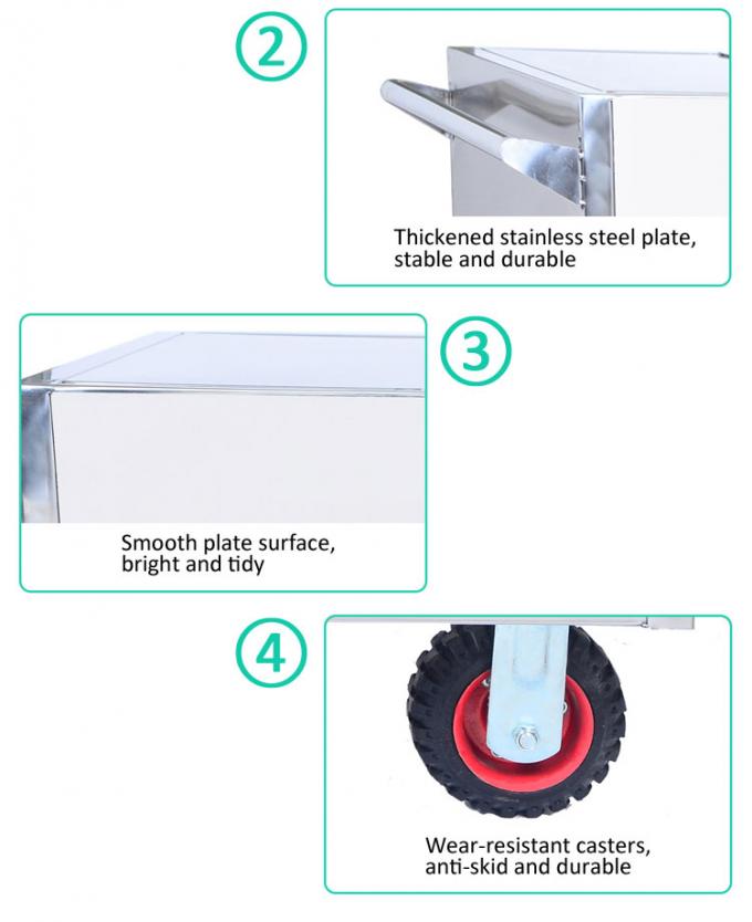 Medical Stainless Steel Sterile Services Transport Trolley For Hospital ...