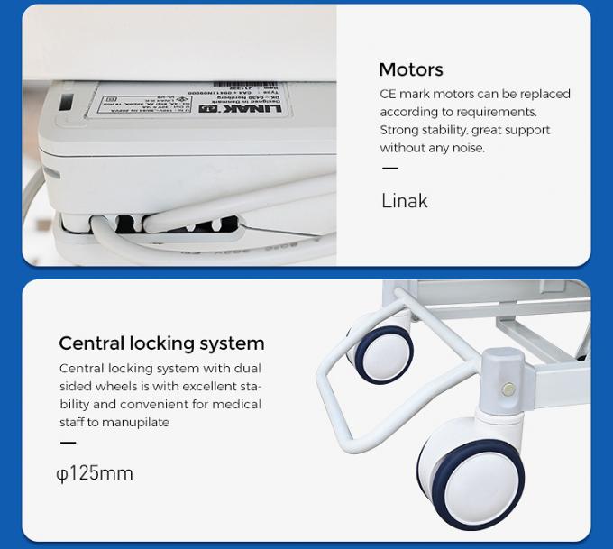 Remote Handset Control Electric Hospital Bed Five Function For Medical Use