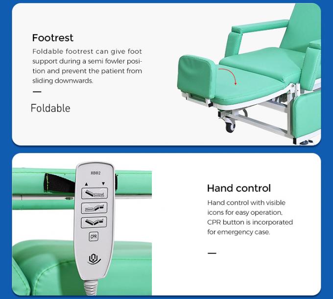 Hospital CPR Function Patient Electric Hemodialysis Chair Adjustable ...