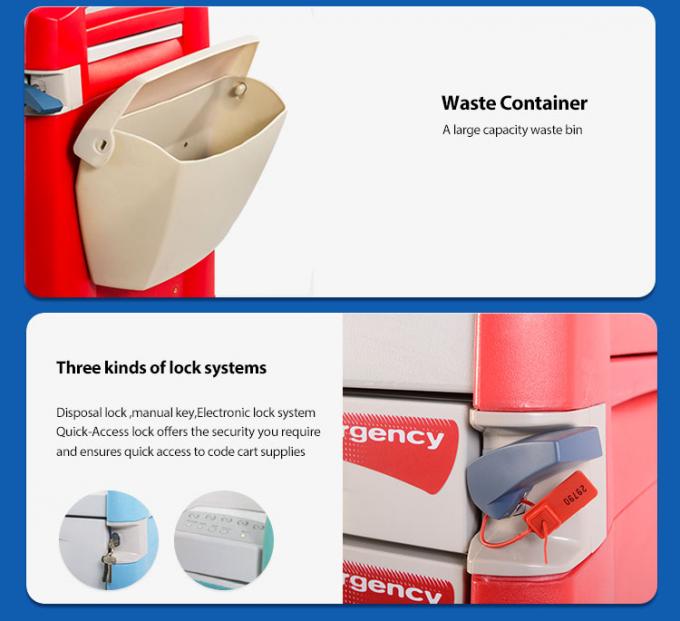 Anesthesia Seamless Drawer Medication Dispensing Trolley , Medicine ...