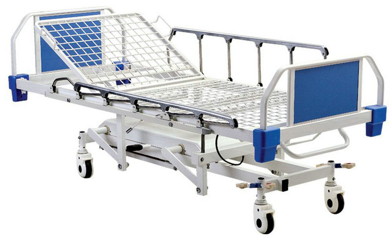 4 Function Hydraulic Medical Patient Bed With Aluminum Alloy Side Rails